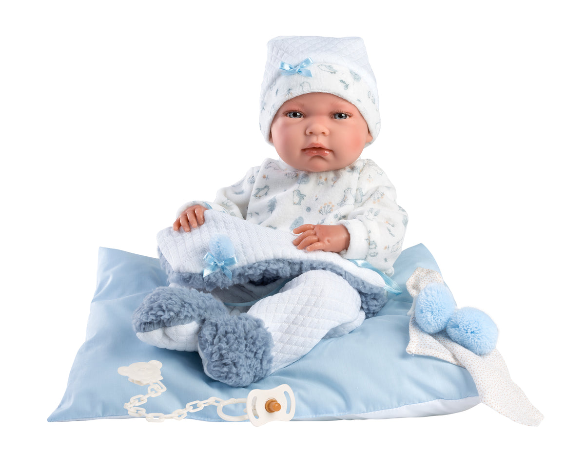 Llorens 15.7" Anatomically-Correct Newborn Doll Andrew with Cushion ...