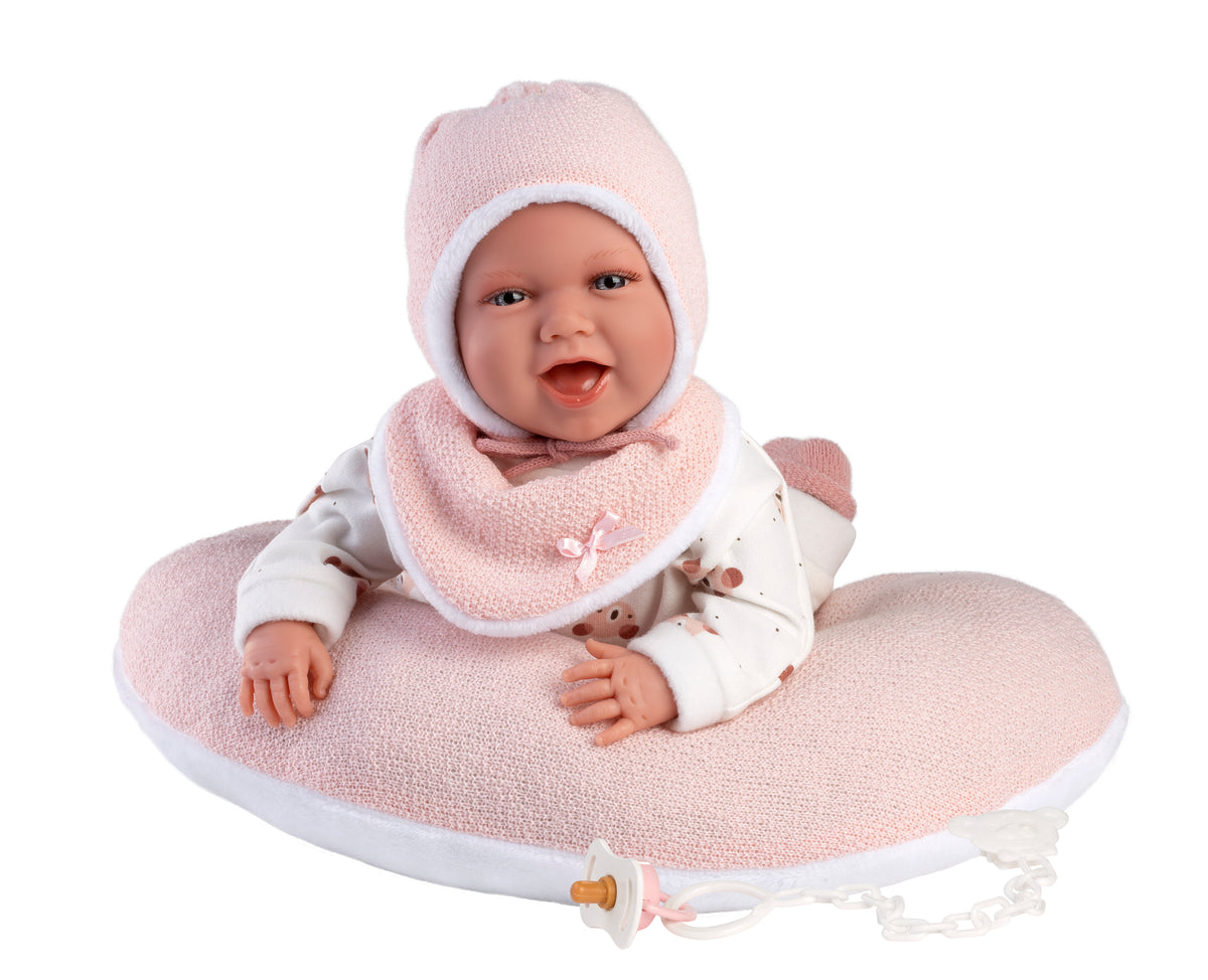 Llorens 16.5" Soft Body Laughing Newborn Doll Mackenzie with Cushion ...
